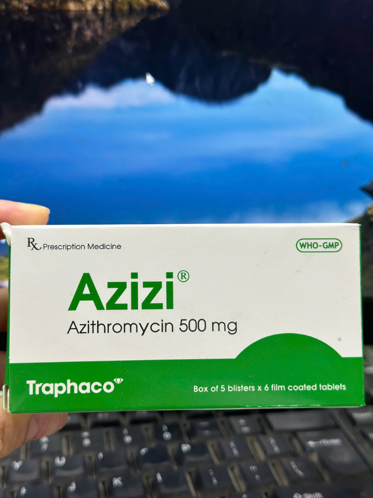 Azizi 500mg(Azithromycin 500mg)/hộp 5 vỉ x 6 viên
