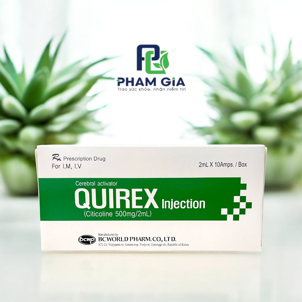 Thuốc Tiêm Quirex ( Citiciline 500mg/2ml)_Hộp 10 ống Korea