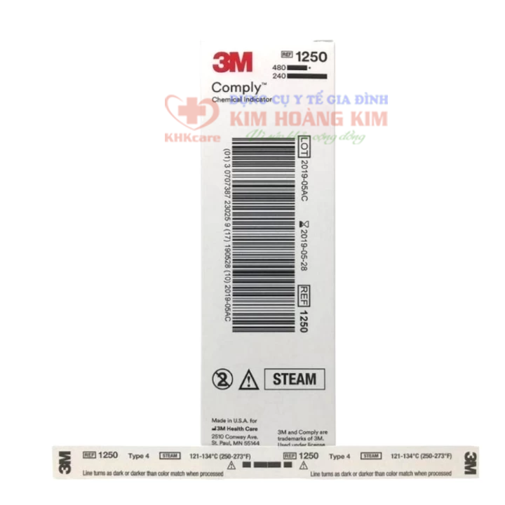CHỈ THỊ HÓA HỌC DÙNG CHO MÁY TIỆT KHUẨN DỤNG CỤ Y TẾ 3M™ COMPLY™, 1250 ...