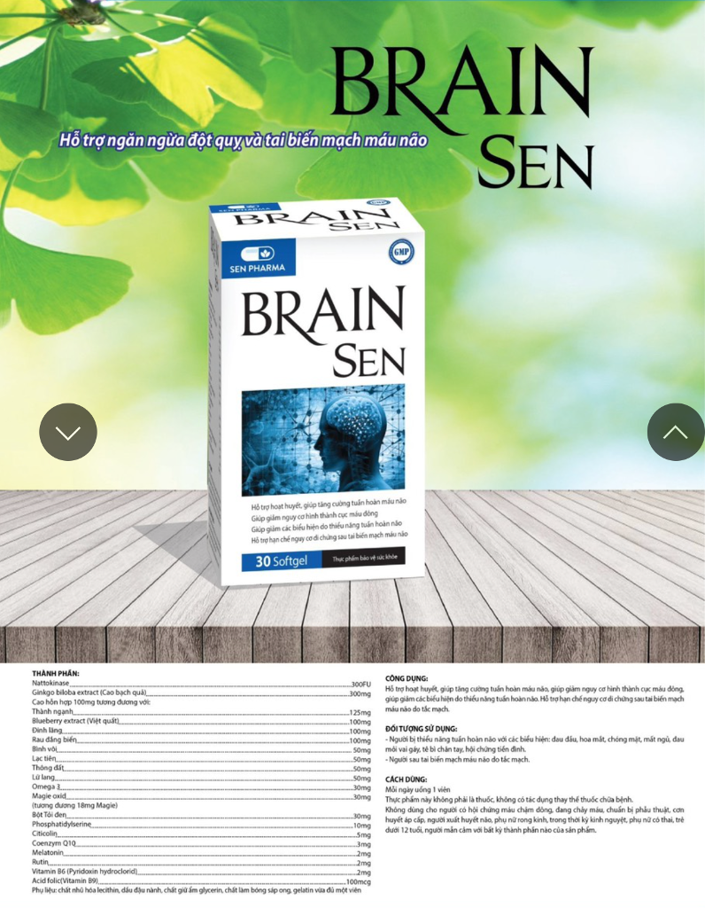 Chai 30v BRAIN SEN ( bổ não , tan máu đông..vv)