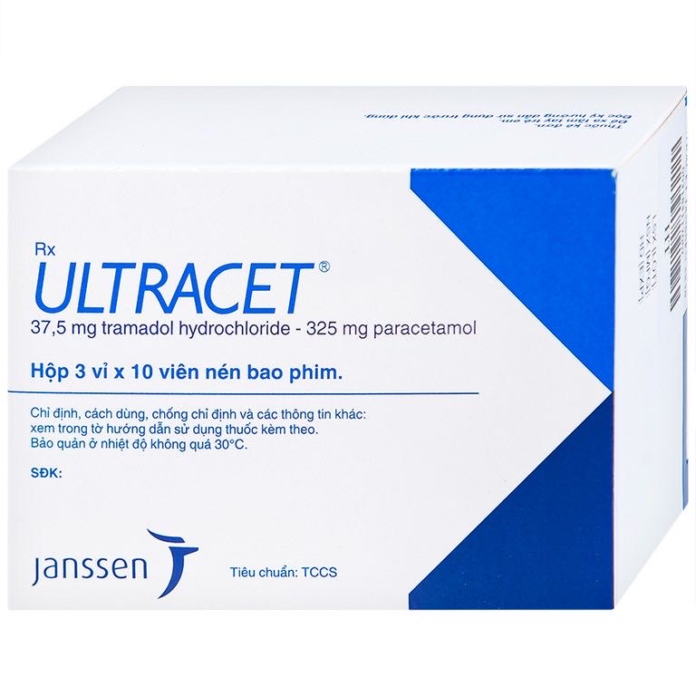 Ultracet (Tramadol hydrochloride+Paracetamol)_ Hộp 3 vỉ x 10 viên Janssen