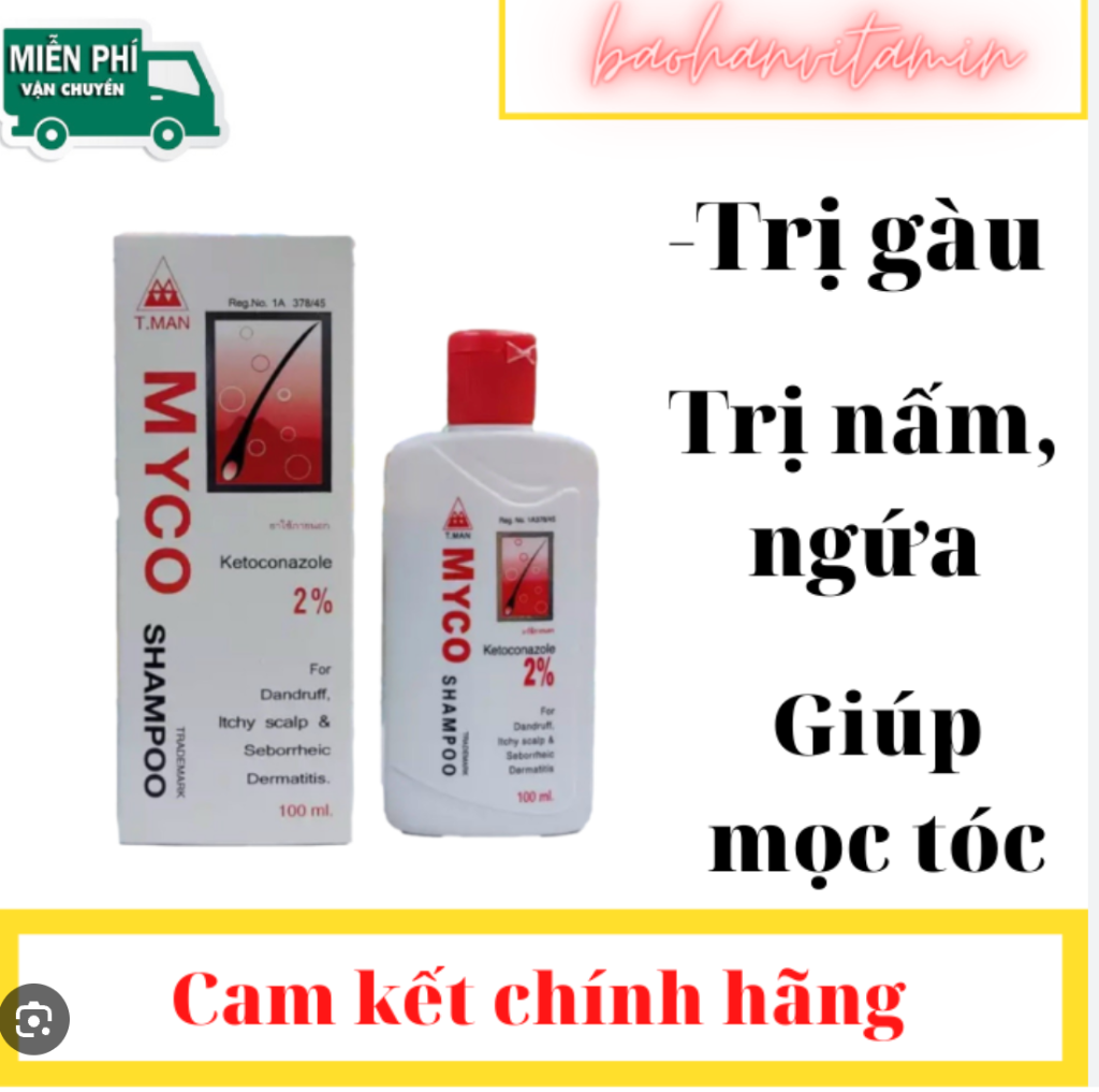 Dầu gội hết nấm, hết gàu, vảy da đầu MyCo shampoo Thailand