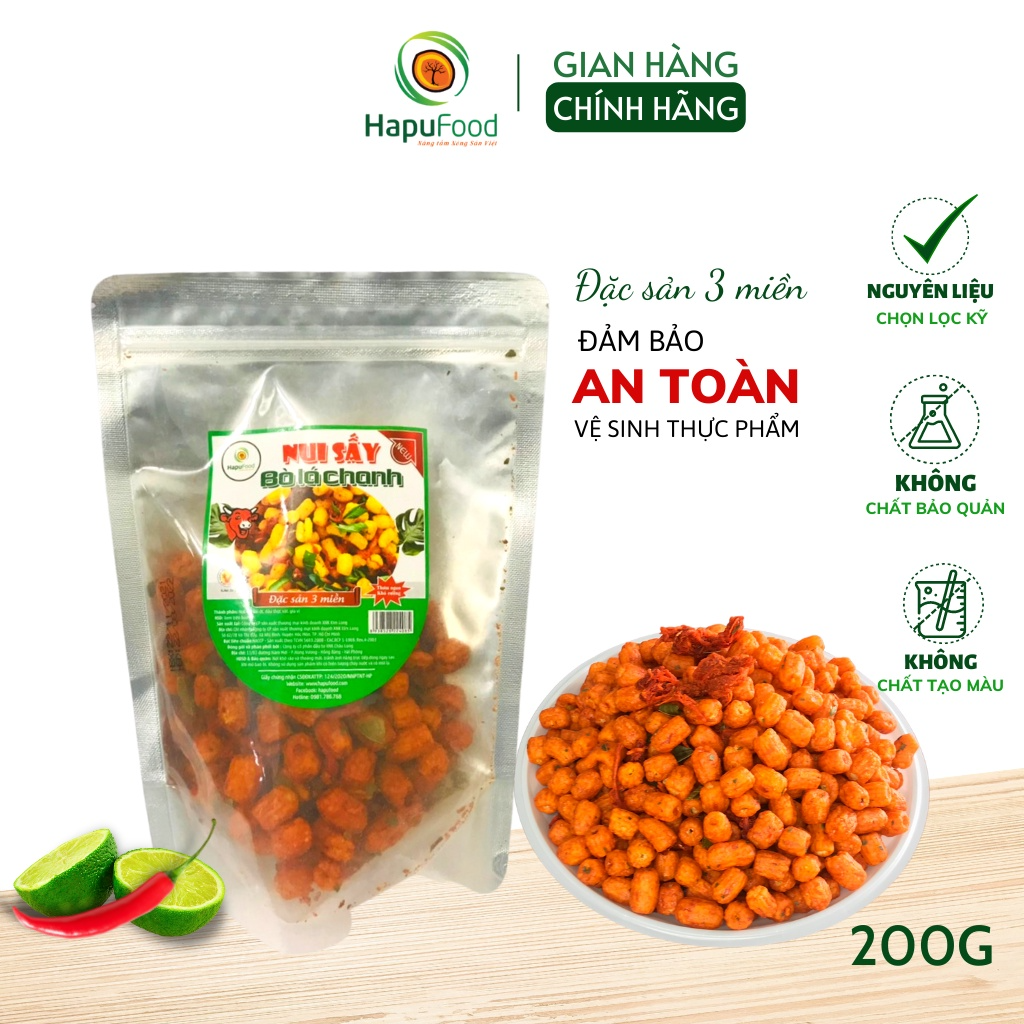 Nui Sấy Bò Lá Chanh – Snack Nui Giòn Cay Thơm – Hapufood