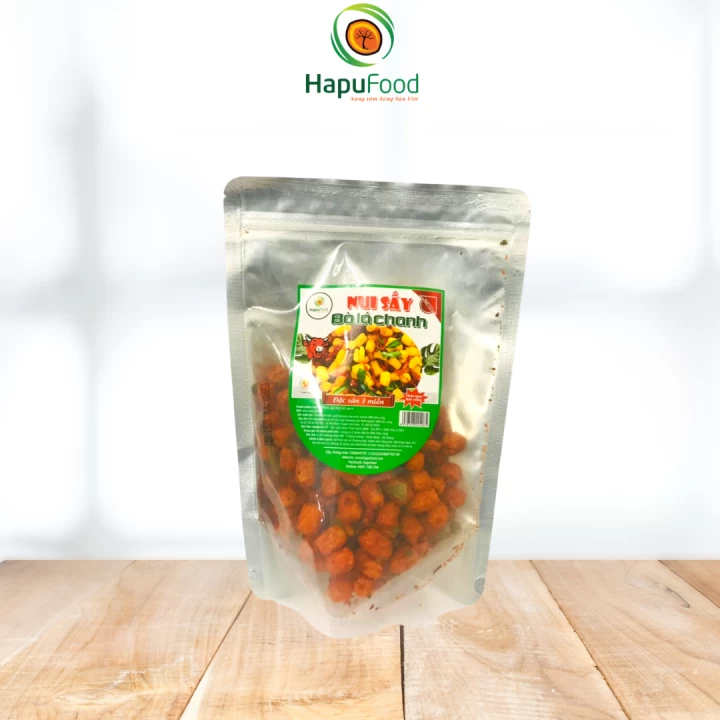 Nui Sấy Bò Lá Chanh – Snack Nui Giòn Cay Thơm – Hapufood