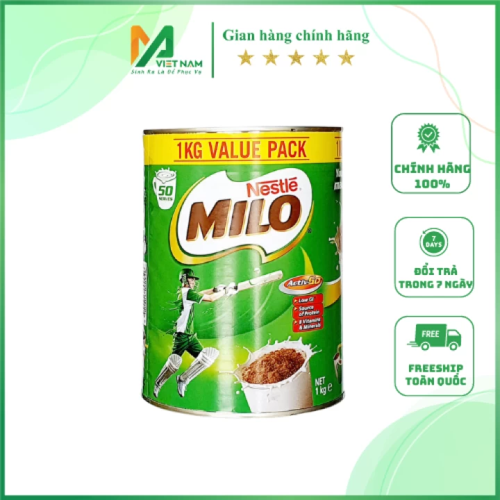Sữa Milo Úc Nestle Chính Hãng 1kg tăng trưởng chiều cao cho bé