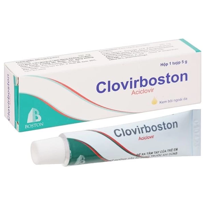 Clovir Boston ( Aciclovir ) _ Hộp 1 tuýp x 5 g.