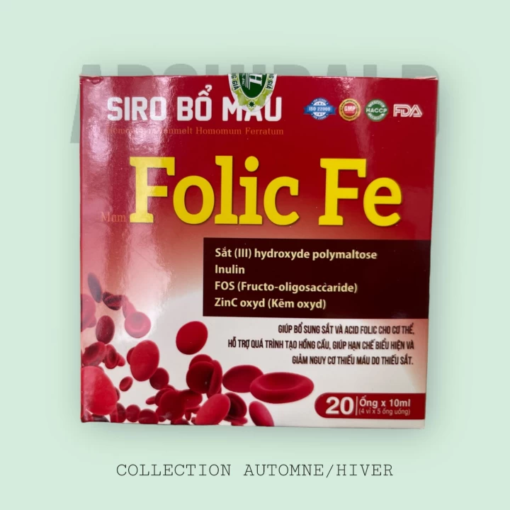bổ máu Folic Fe sắt III : giúp bổ sung sắt và acid folic , tạo hồng cầu ...